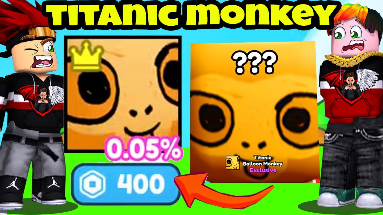 S-a facut UPDATE 2023 cu Noul HUGE TITANIC Monkey in Pet Simulator X ...