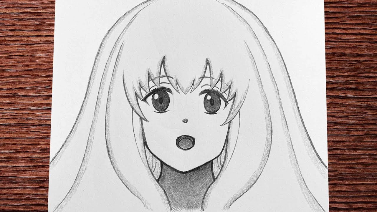 How to draw cute anime girl step by step | Easy anime sketch for ...