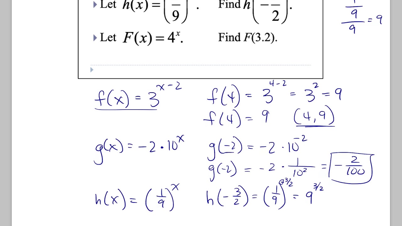 3 1 Exponential Functions Lecture Youtube