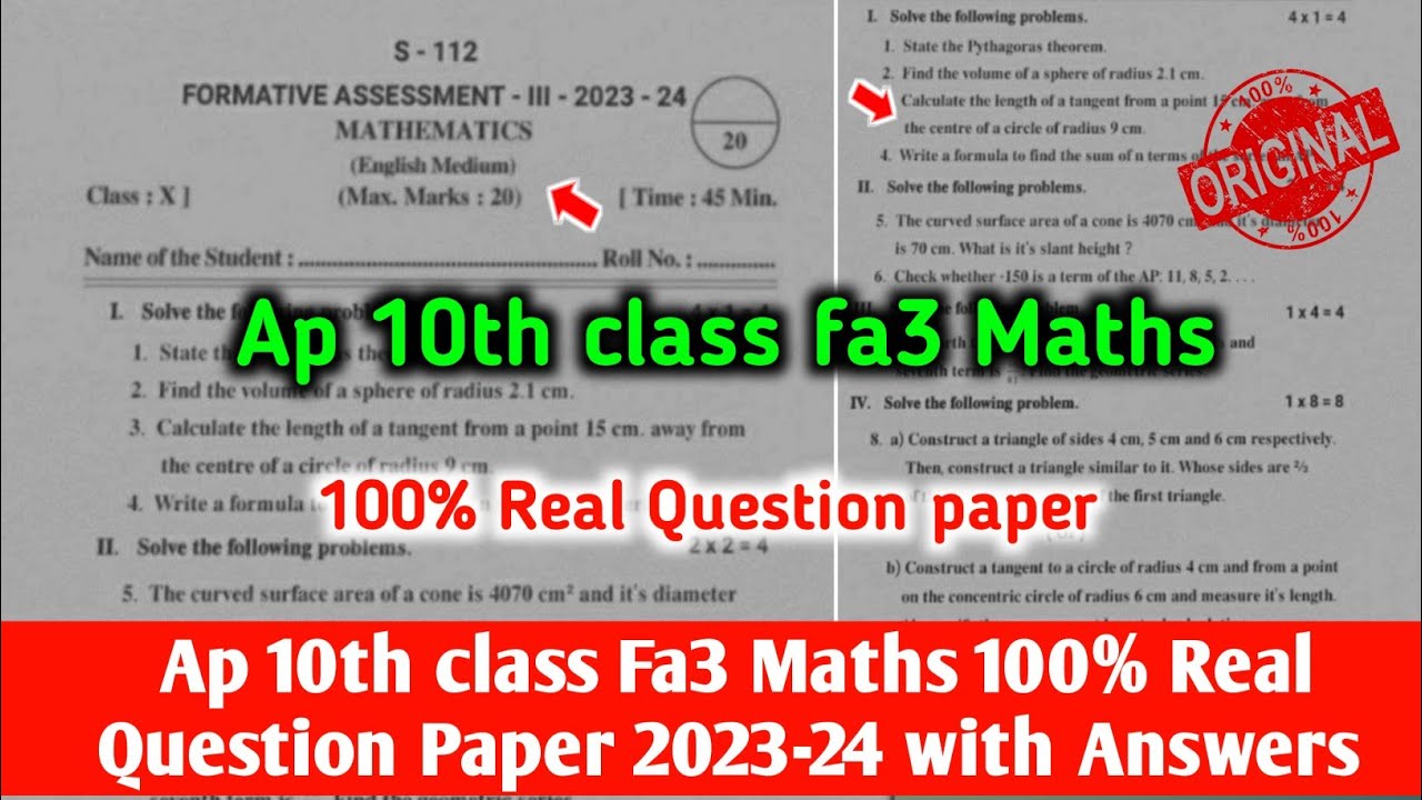 Ap 10th Class Fa 3 Maths real Question Paper 2024 With Answers 10th ap-10th-class-fa-3-maths-real-question-paper-2024-with-answers-10th