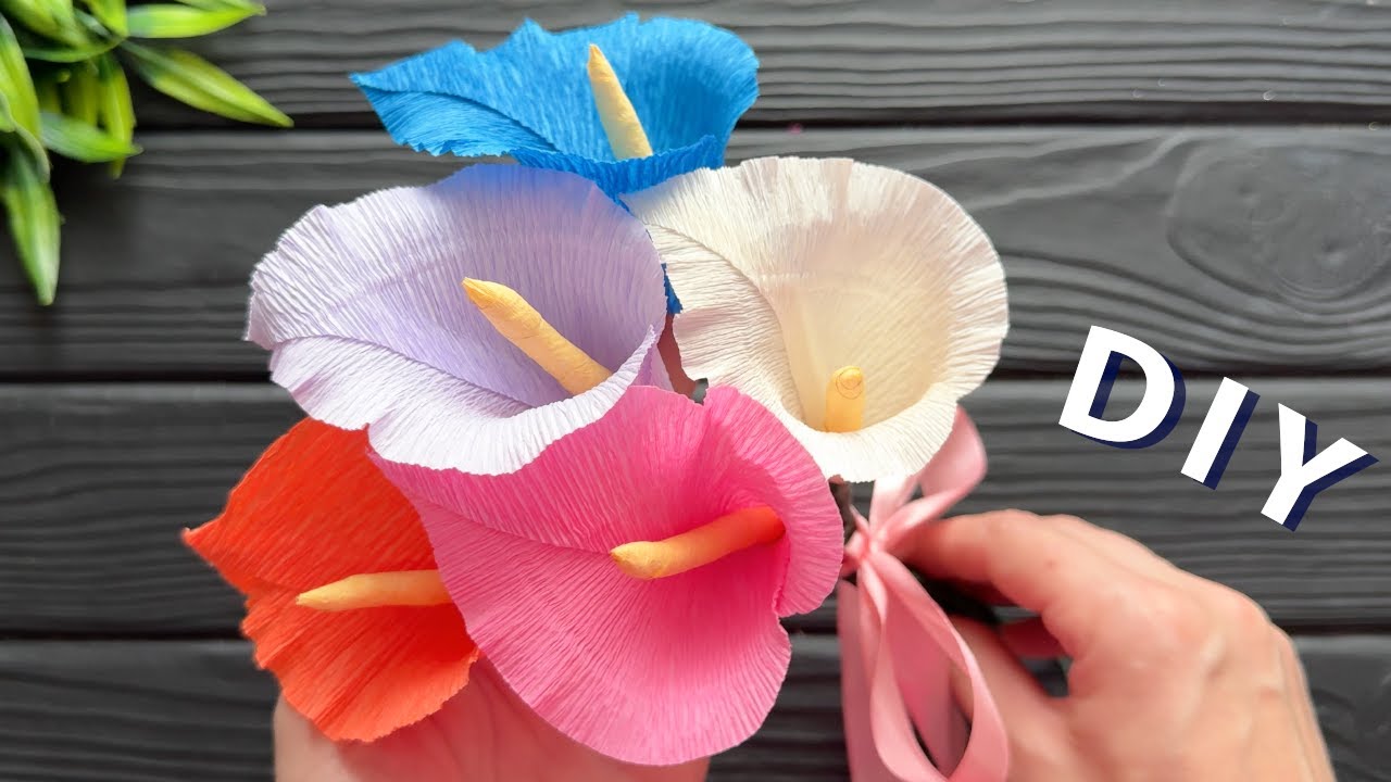 Easy Ideas! How to Make Crepe Paper Calla Lilies DIY Decoration ...