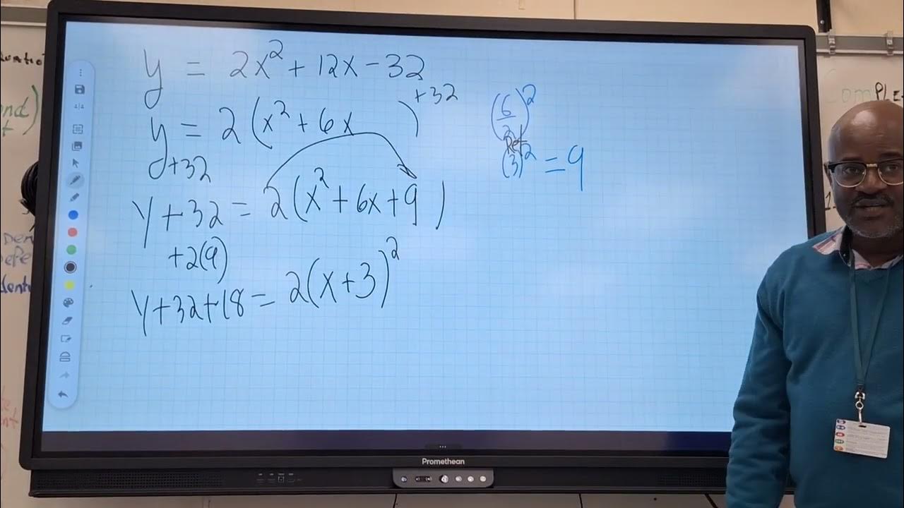 Use Completing the Square Method to Write Quadratic Equations in Vertex Form. - YouTube