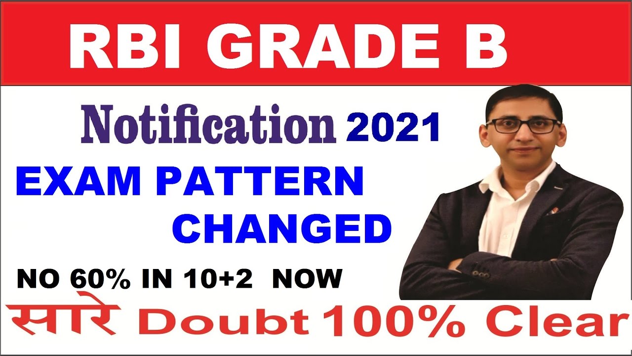 RBI GRADE B 2021 NOTIFICATION : New Exam Pattern & New Eligibility ...
