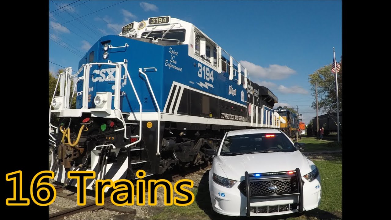 Warbonnet, Military Train, CSX 911, 1776, & 3194, SD40-3 Leader, BNSF ...