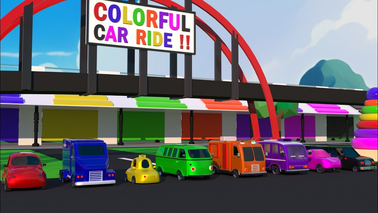 Colourful Car Ride Animation! || Colourful City Animation || Colors ...