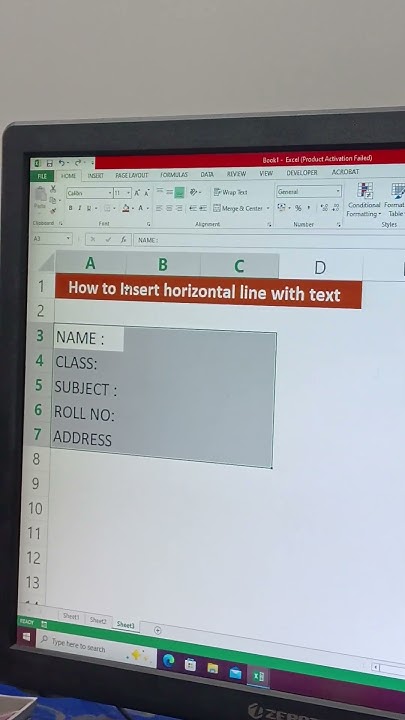 Excel# Trick 6 how to create a form with a horizontal line in Excel ...