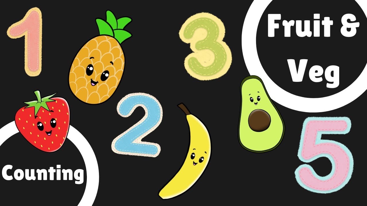 Dancing Fruit & Veggies Count to 10 Baby Sensory Video Numbers 1-10 ...