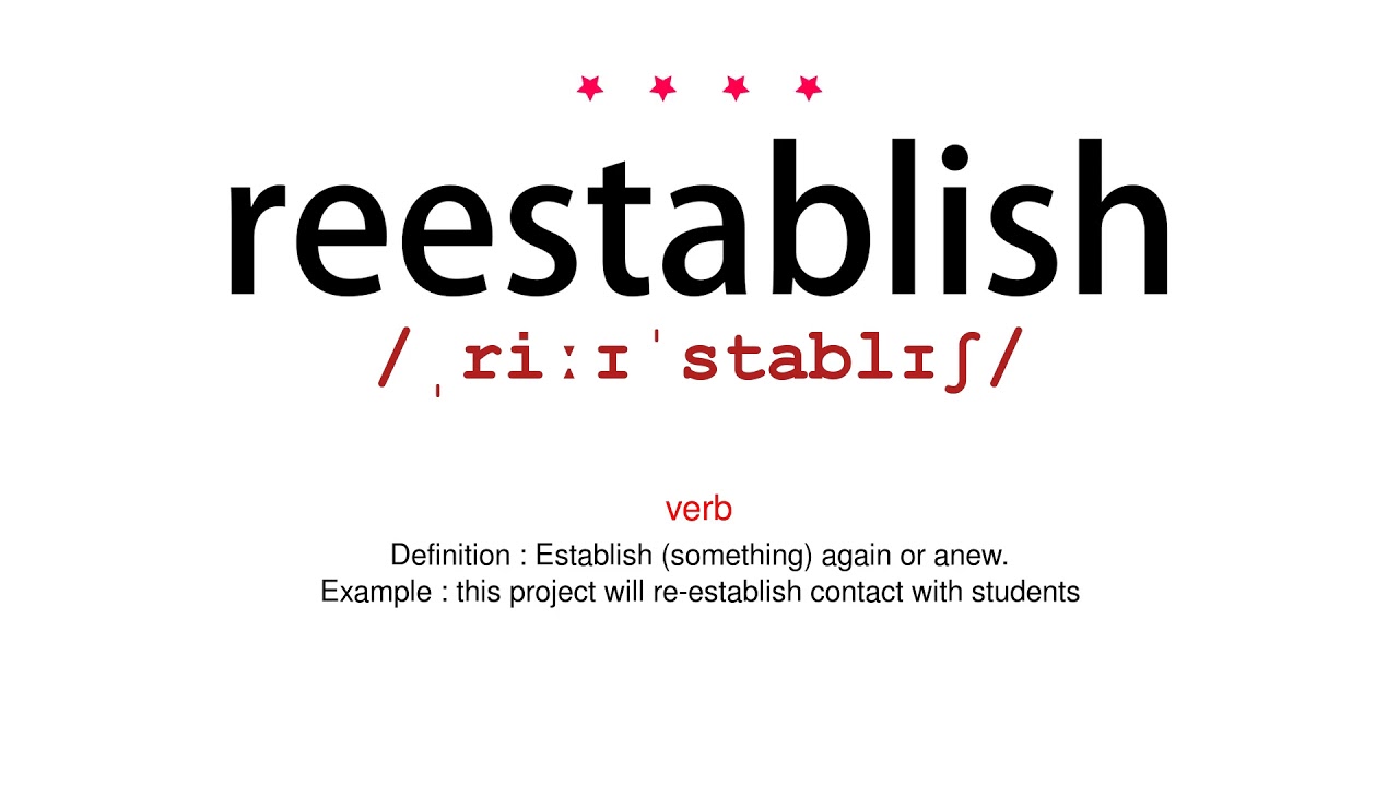 How to pronounce reestablish - Vocab Today - YouTube