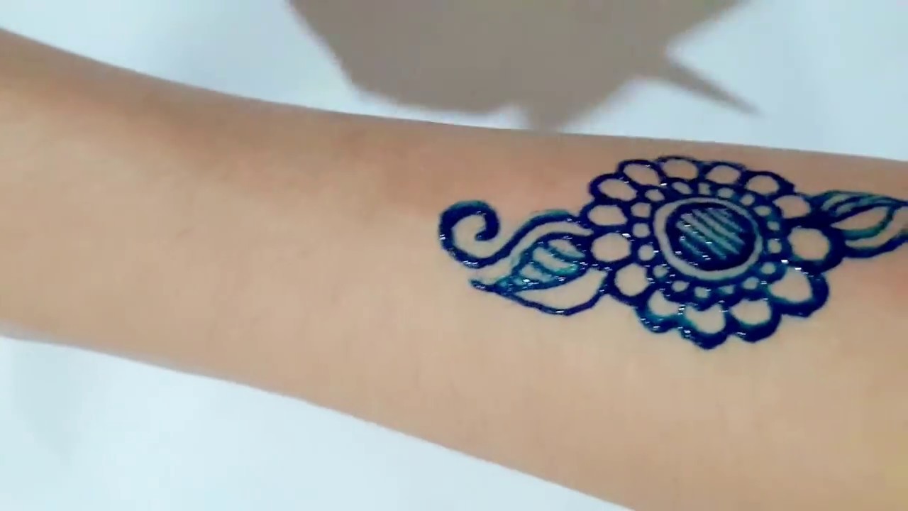 HENNA MEHNDI SIMPLE BLUE - YouTube