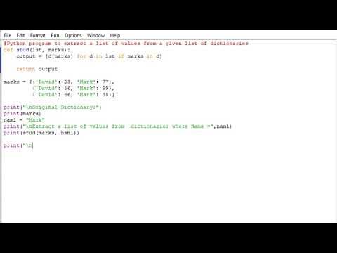 Python program to extract a list of values from a given list of dictionaries - YouTube