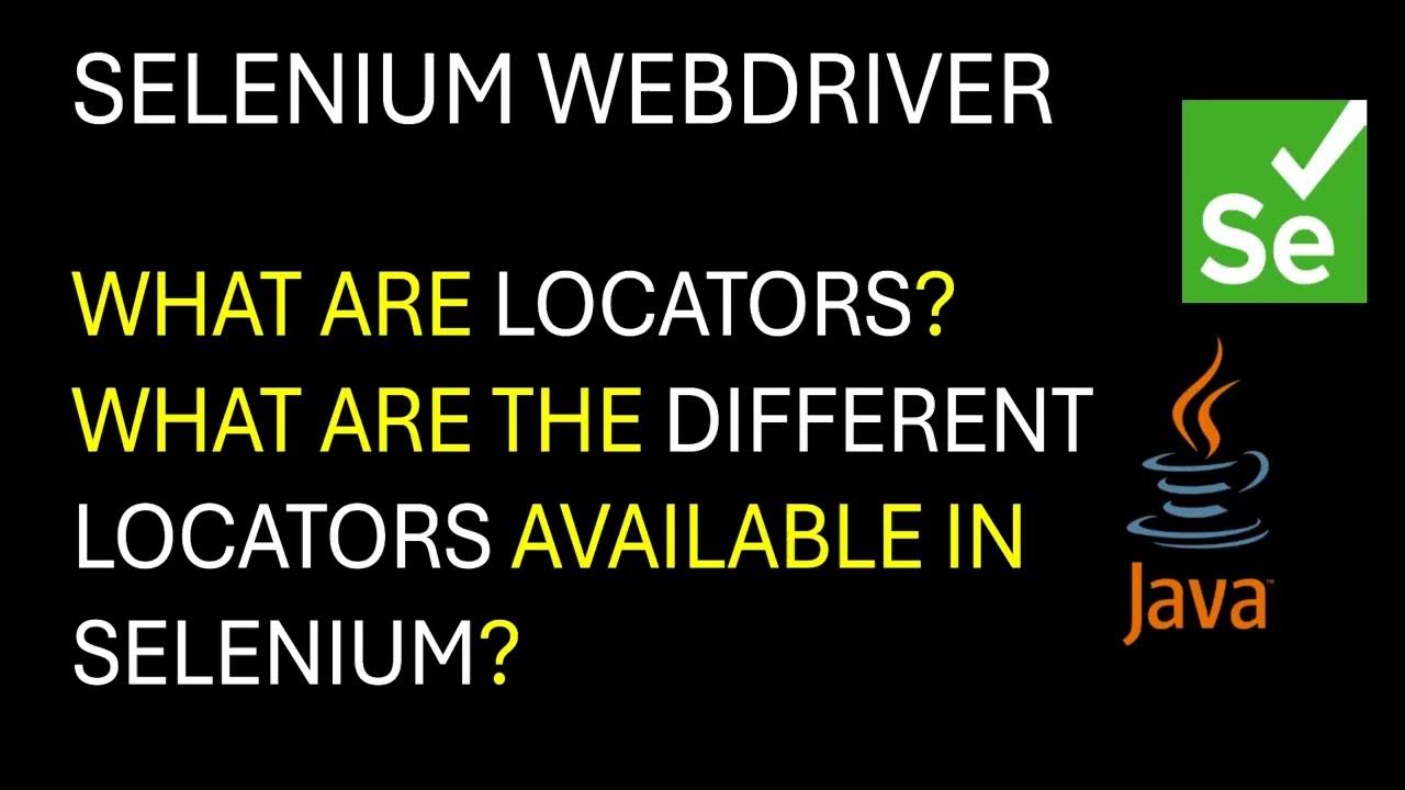 Selenium WebDriver | What are locators in Selenium? - YouTube