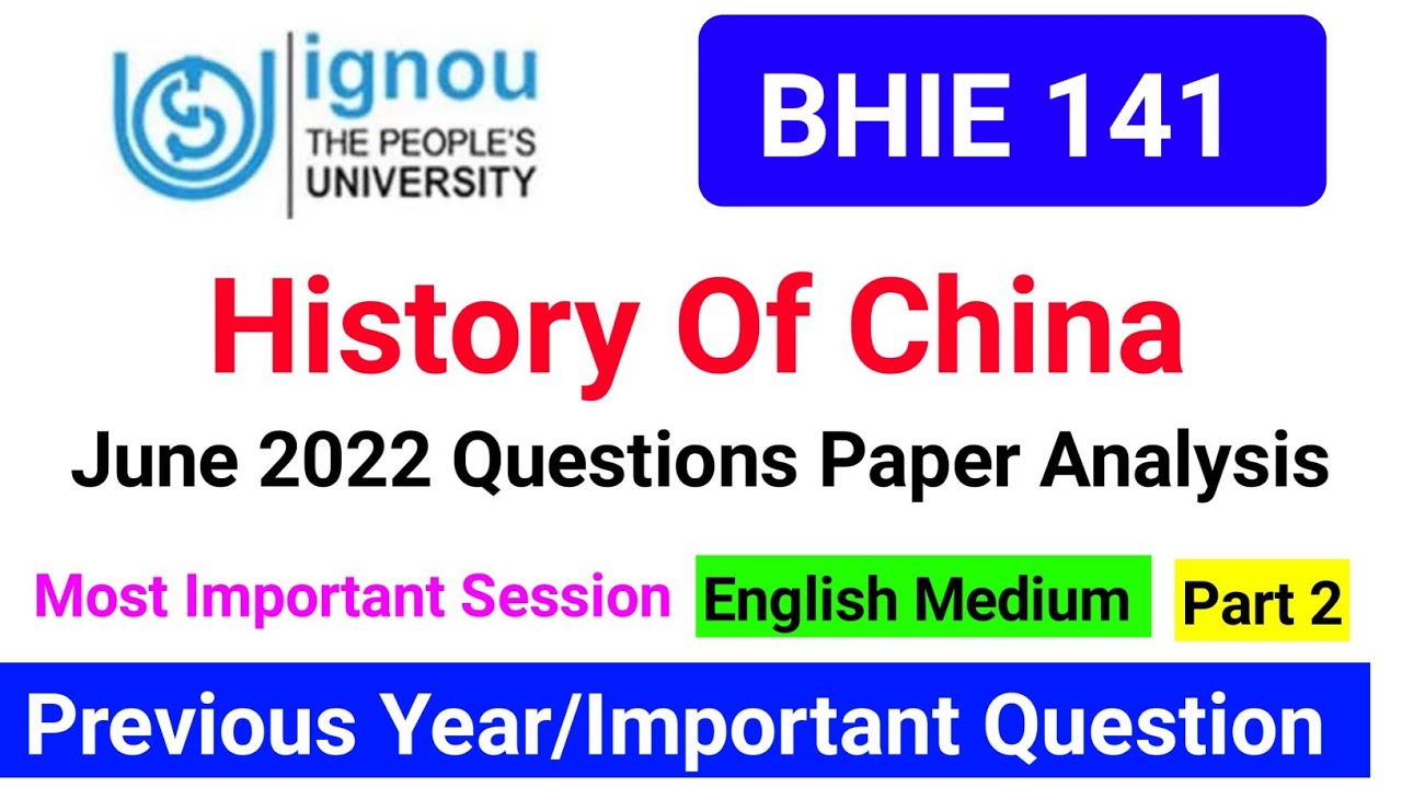BHIE 141 Previous Year Question Paper Analysis In English | Bhie 141 ...