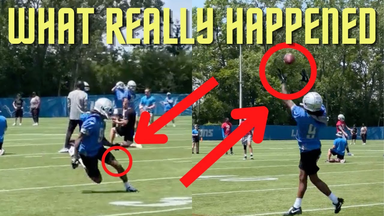 Jameson Williams BIG CATCH In Drills At Lions OTAs Minicamp | 2023 ...
