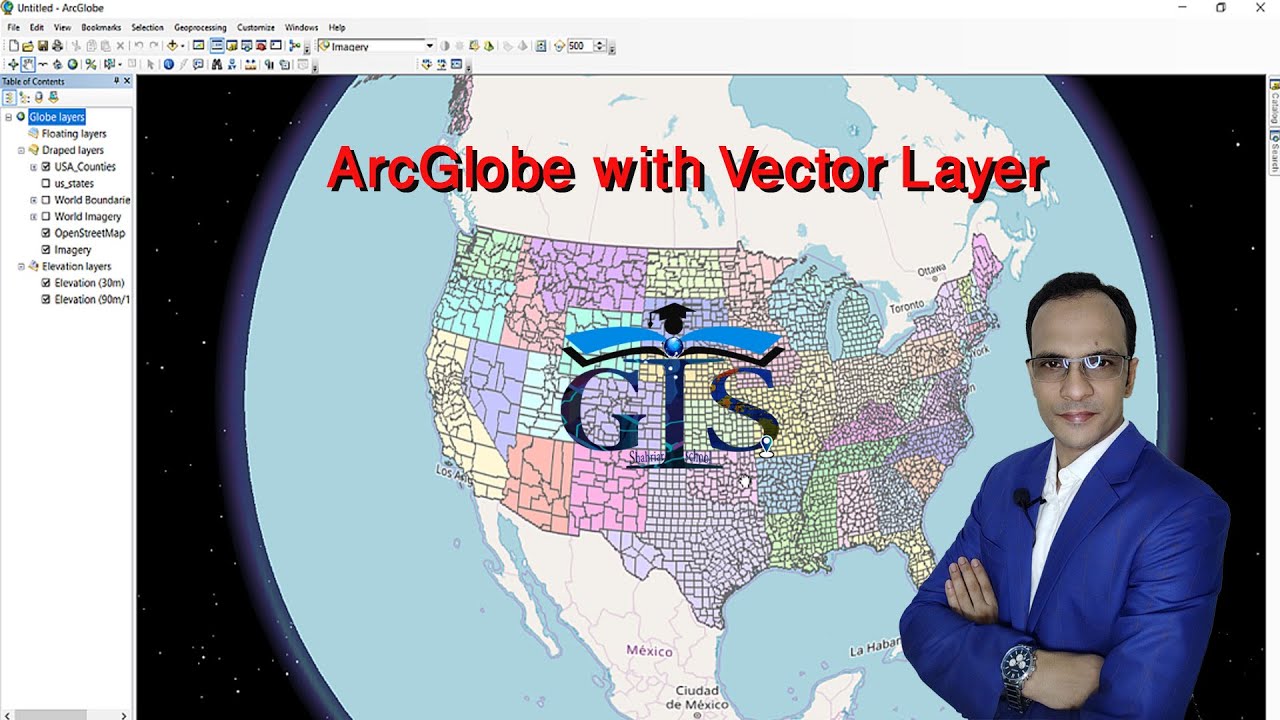ArcGlobe with Vector Layer (Course: ArcGIS Level 1. Lecture: 58) | KML ...