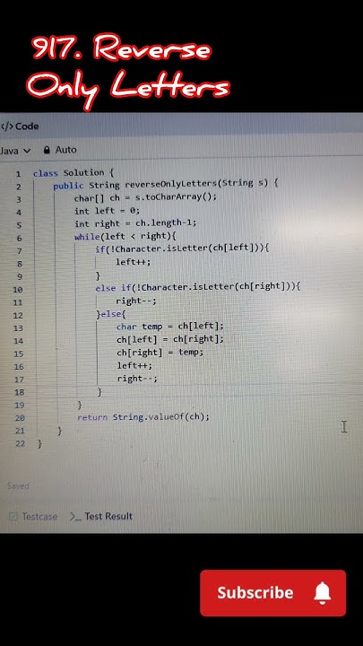 917. Reverse Only Letters | Leetcode problem solving #leetcode #java - YouTube