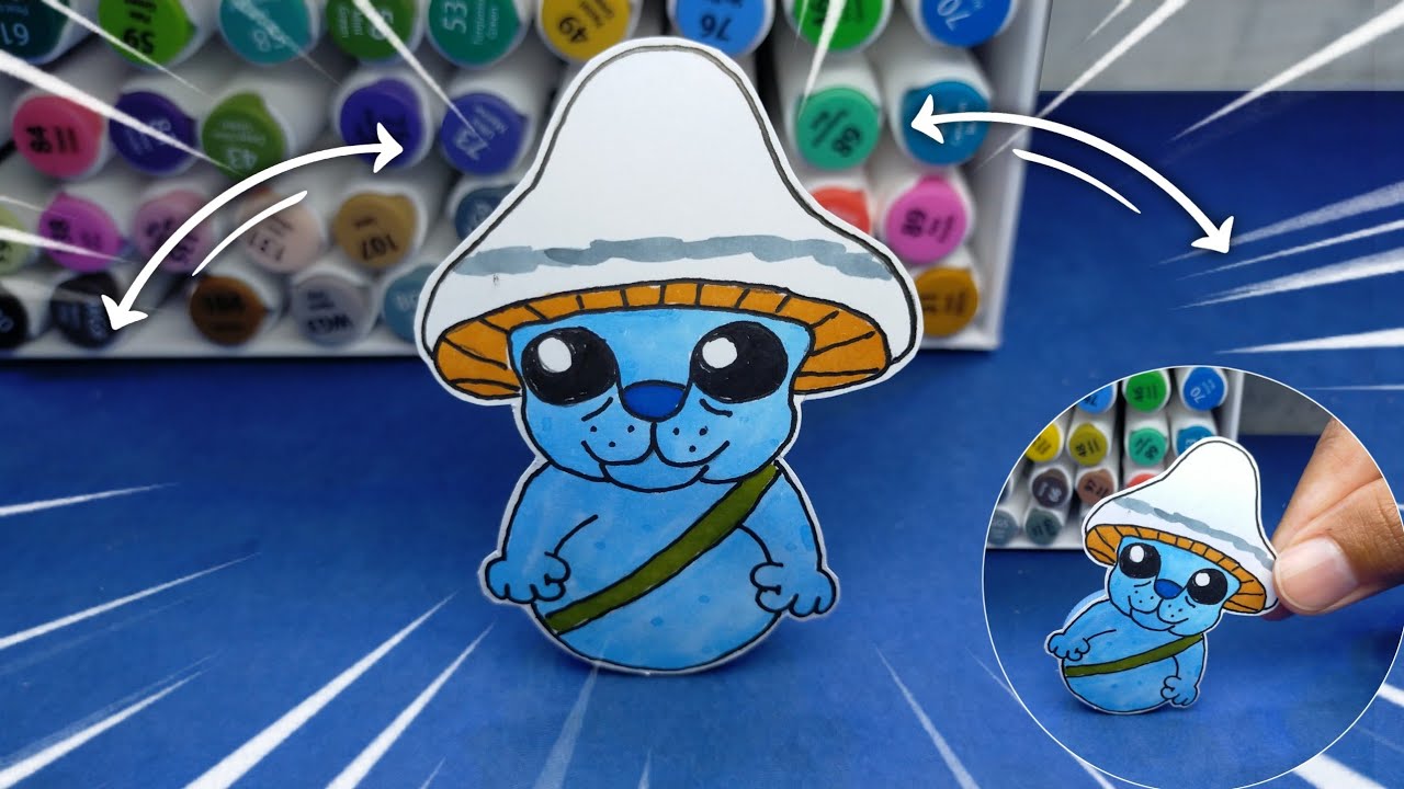 Adorable SMURF CAT Paper Craft DIY Paper Toys - YouTube