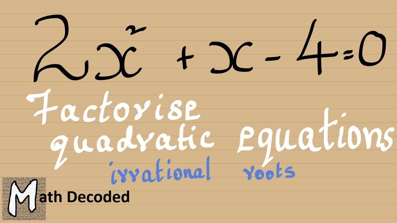Quadratic equations - Solution by Completing the squares (Example 6 ...