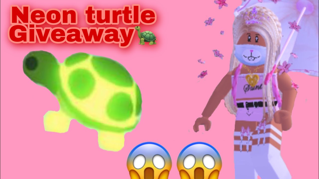 *NEON TURTLE* giveaway on adopt me / strawberry gaming - YouTube