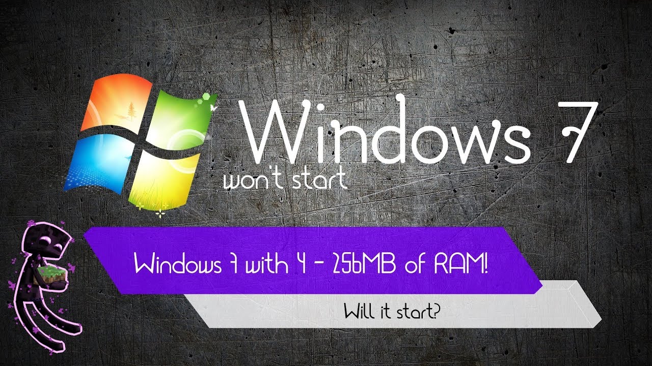 Windows 7 with 4, 8, 16, 32, 64, 128, 256MB RAM! - YouTube