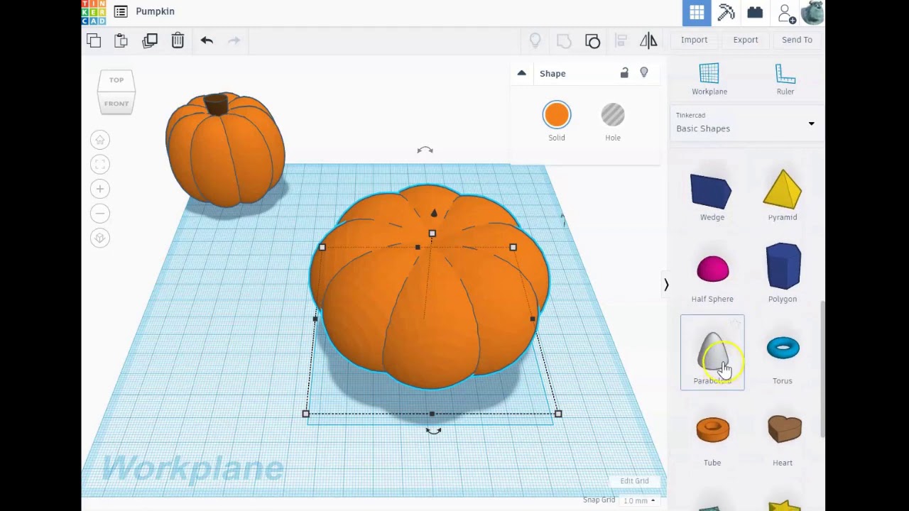 TinkerCAD Pumpkin - YouTube