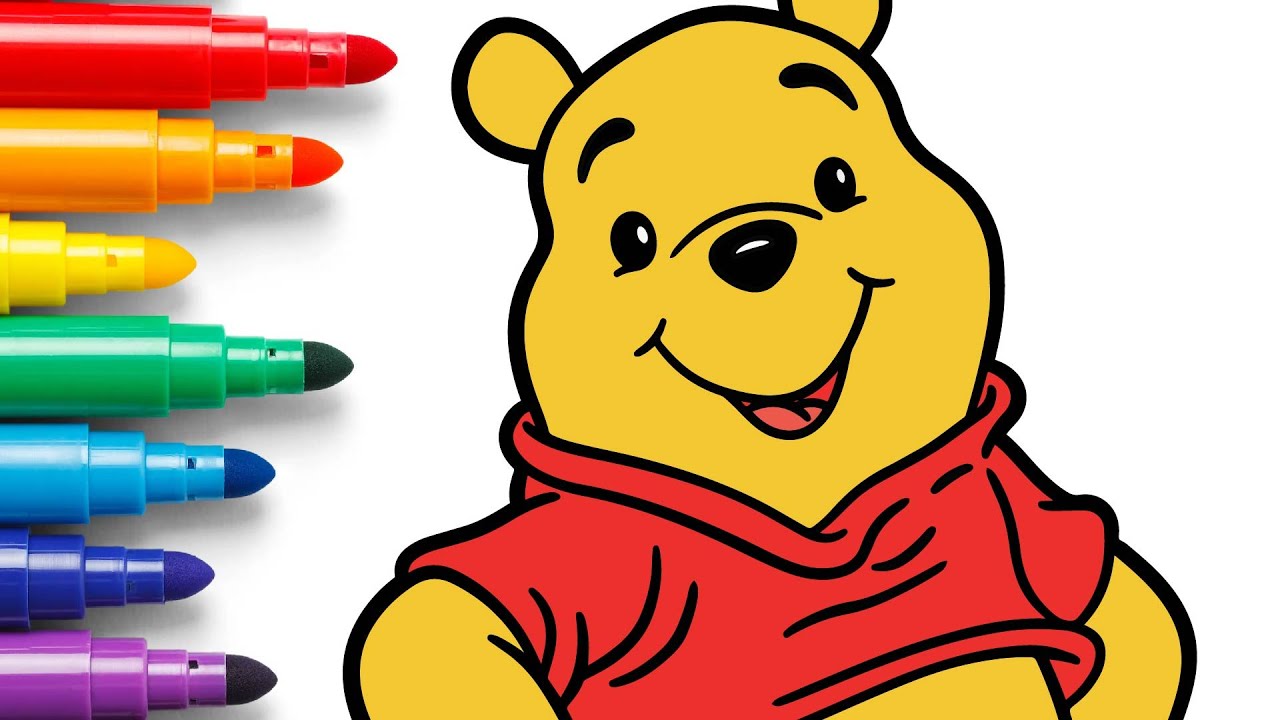 Coloring Winnie the Pooh! Fun & Easy Disney Art for Kids 🍯🎨 - YouTube