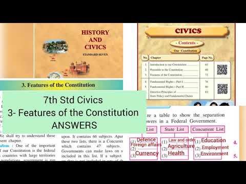 7th Civics 3-Features of the Constitution Answers - YouTube