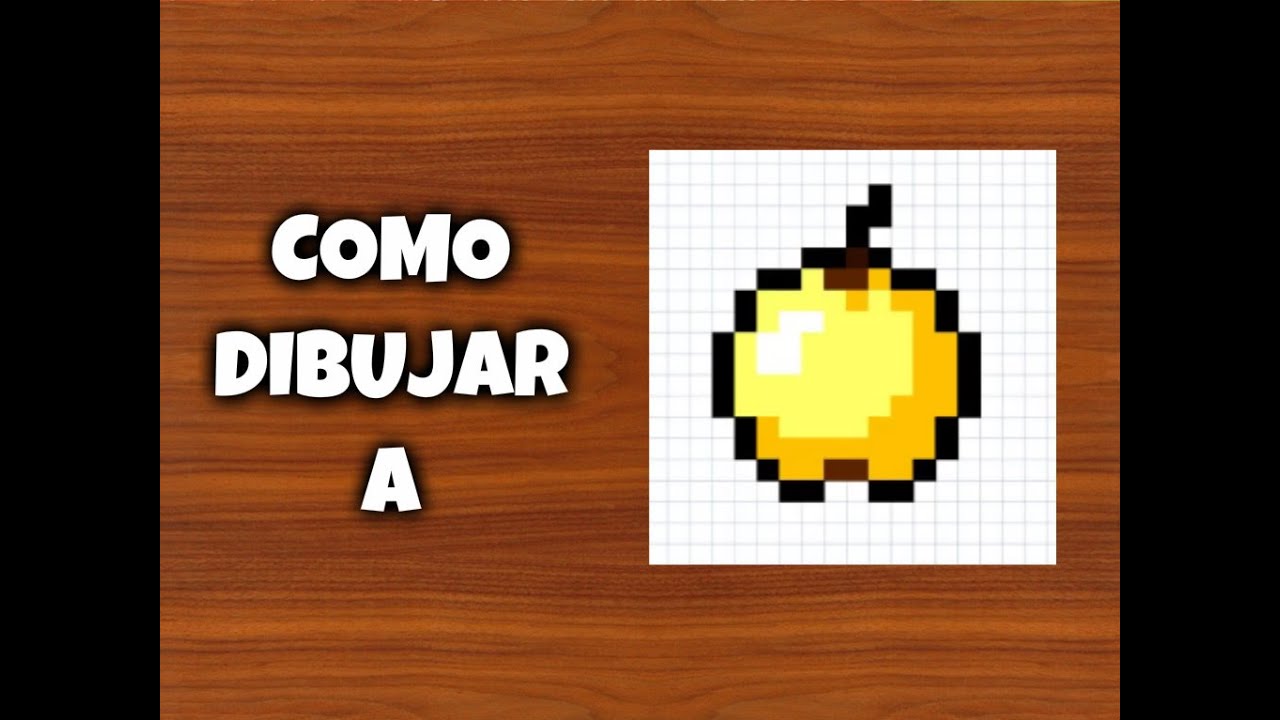 Como dibujar una Manzana Dorada | Para Minecraft | Pixel Art | 8 Bits ...