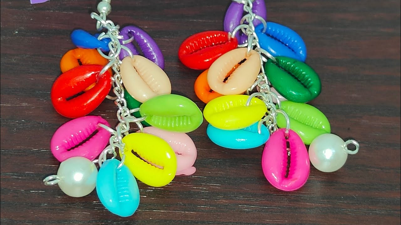 DIY handmade cowries shell earrings/Make your craft - YouTube