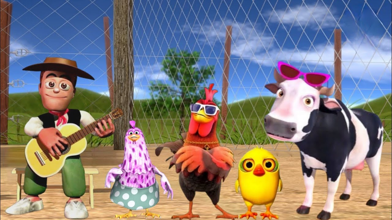 El Pollito Pío 3D - El Toro y Tractor - Canciones de la Granja de Zenón ...