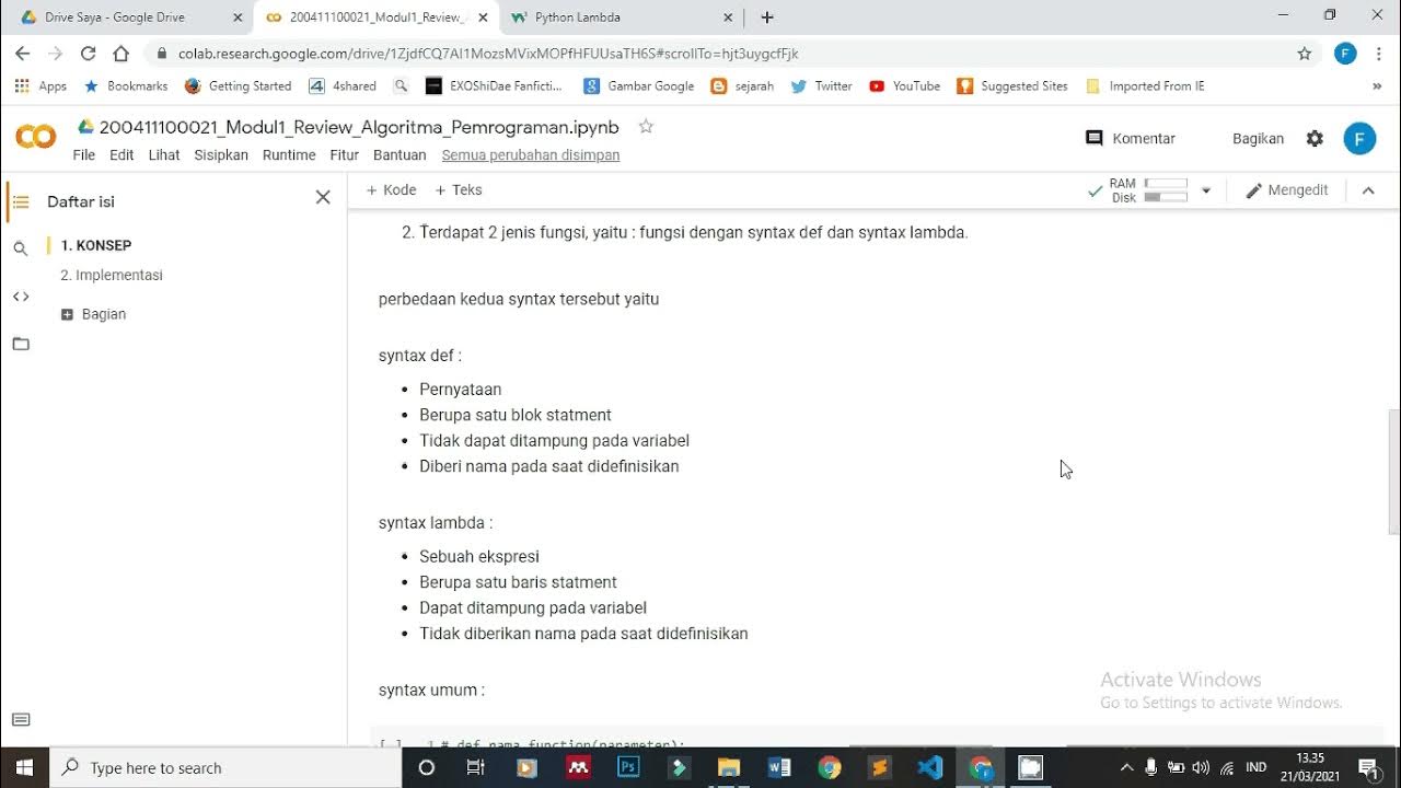 PERBEDAAN FUNGSI SYNTAX DEF DAN LAMBDA DI PYTHON - YouTube