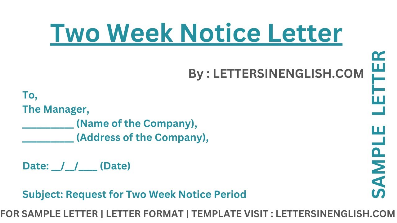 Two Week Notice Letter - How to Write a 2 Week Notice Letter - YouTube