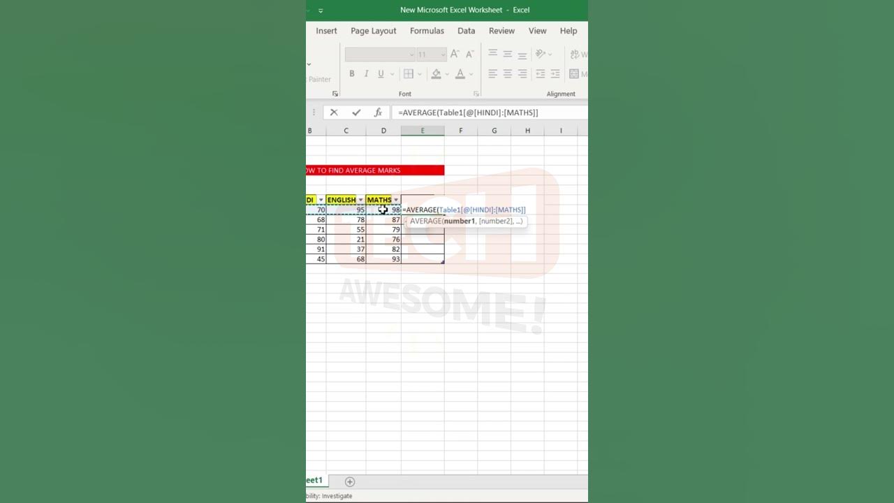 Best Excel Triks & Tips No 10 How to Find Avarage #excel #exceltips #exceltricks - YouTube
