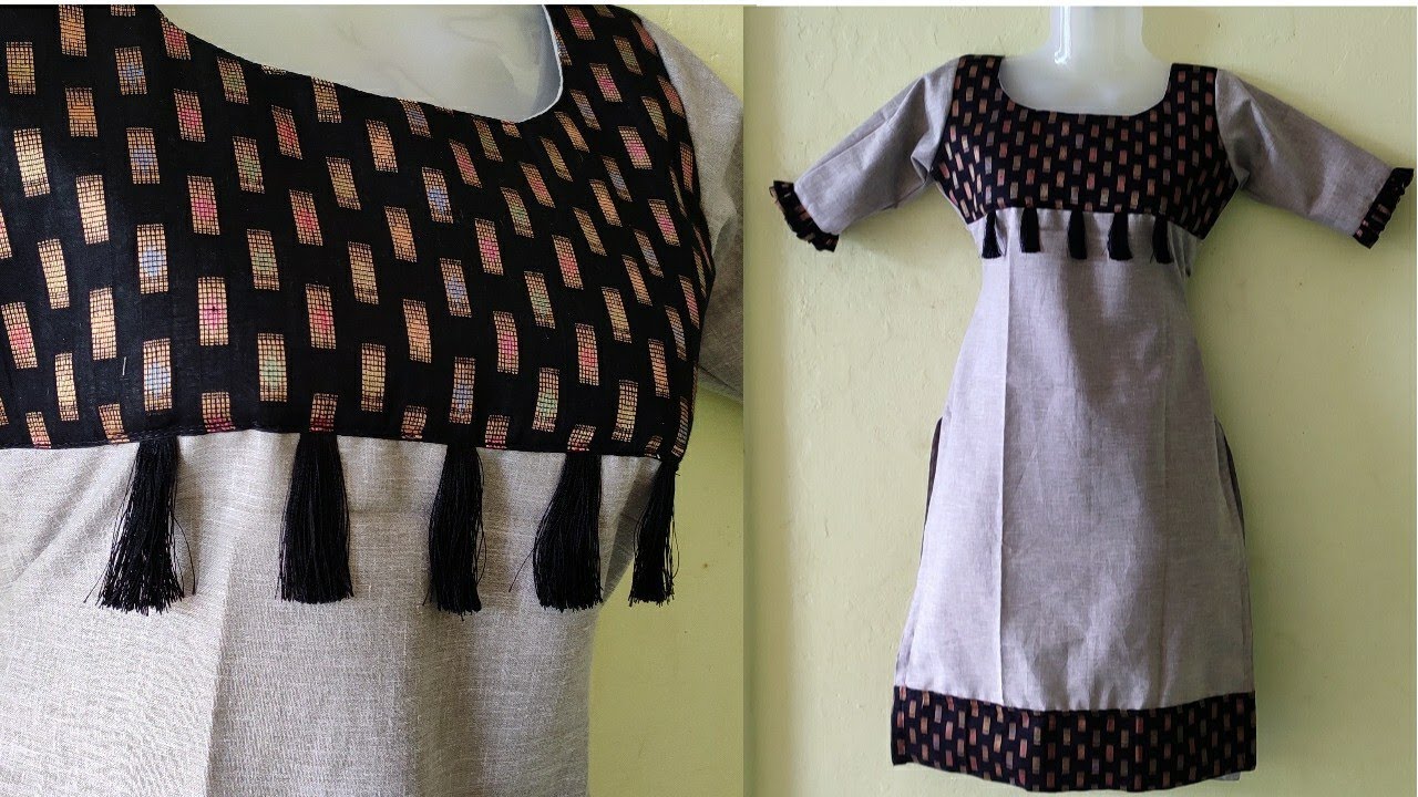 Simple and easy kutri neck design | Kurti neck design | Tassels making ...