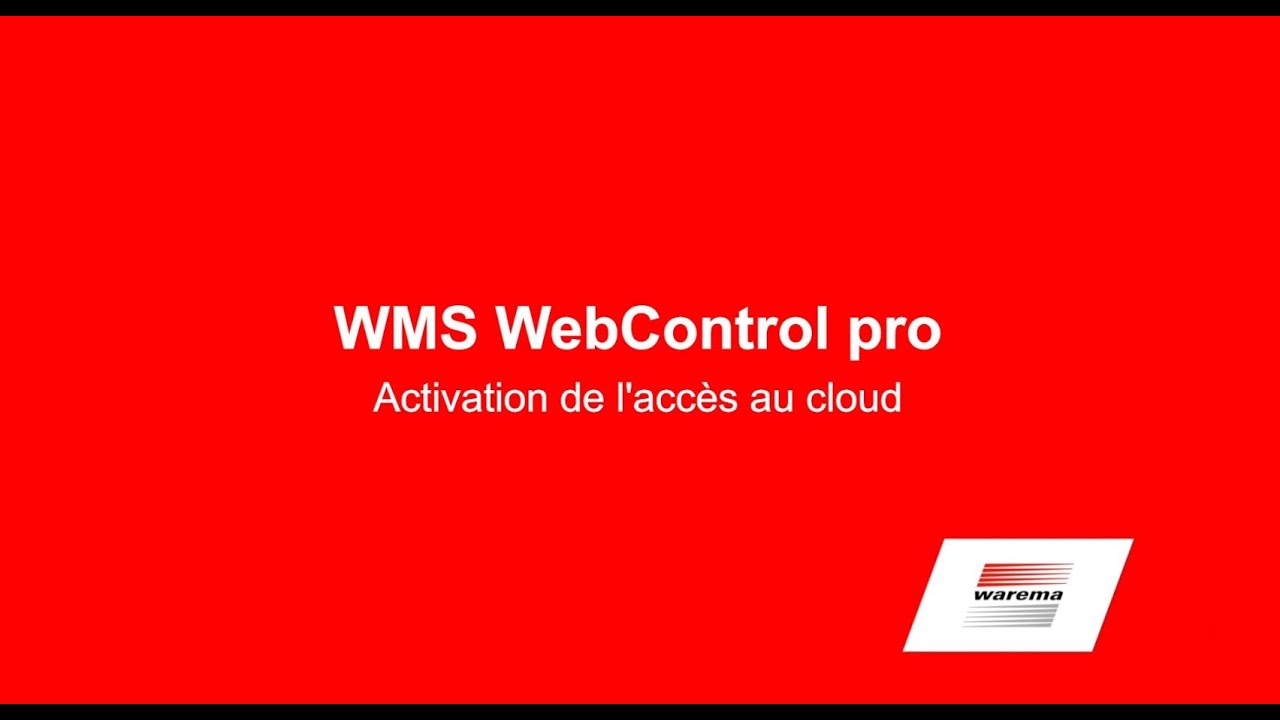 WMS WebControl pro - Activation de l'accès au cloud - YouTube