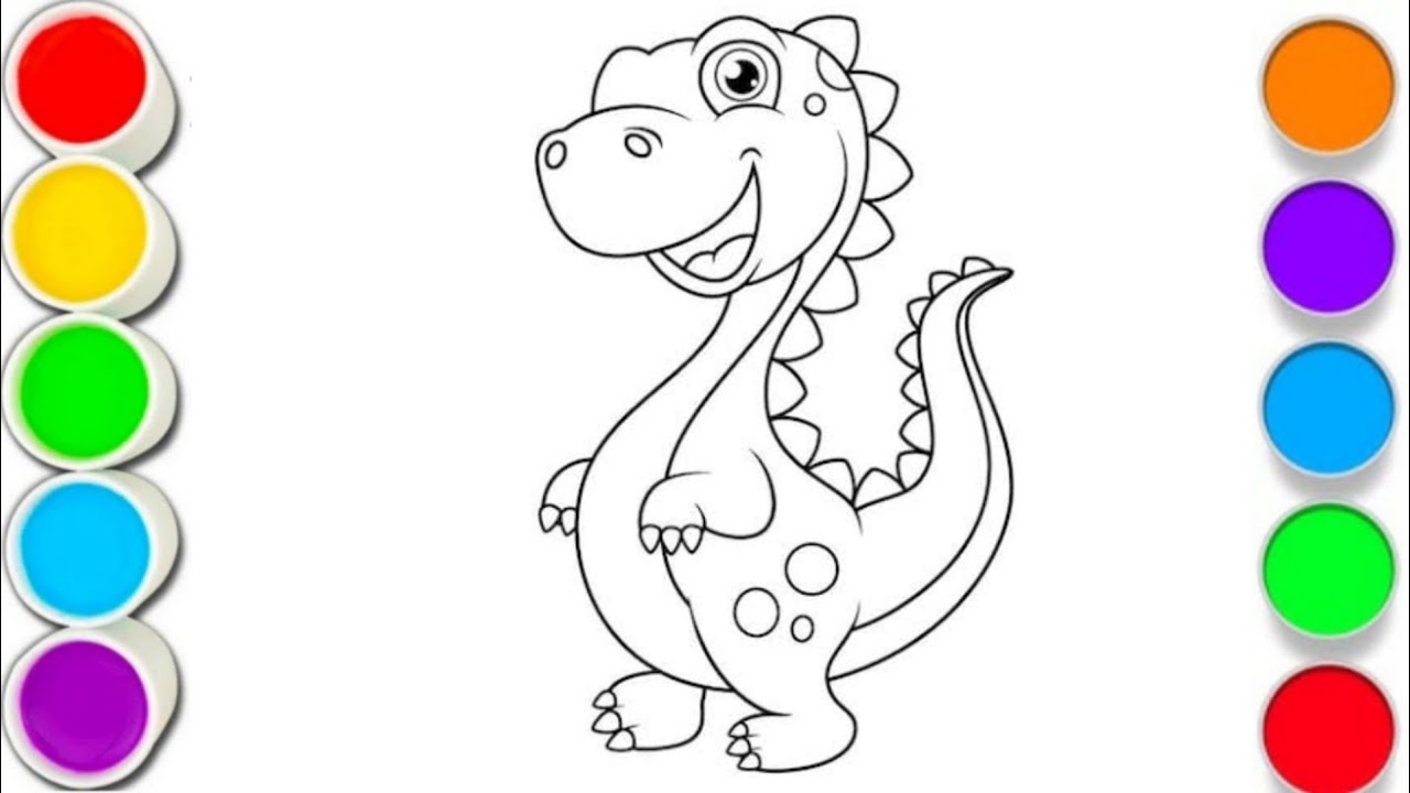 dinosaur Drawing, Painting, Coloring for Kids and Toddlers | Learn ...