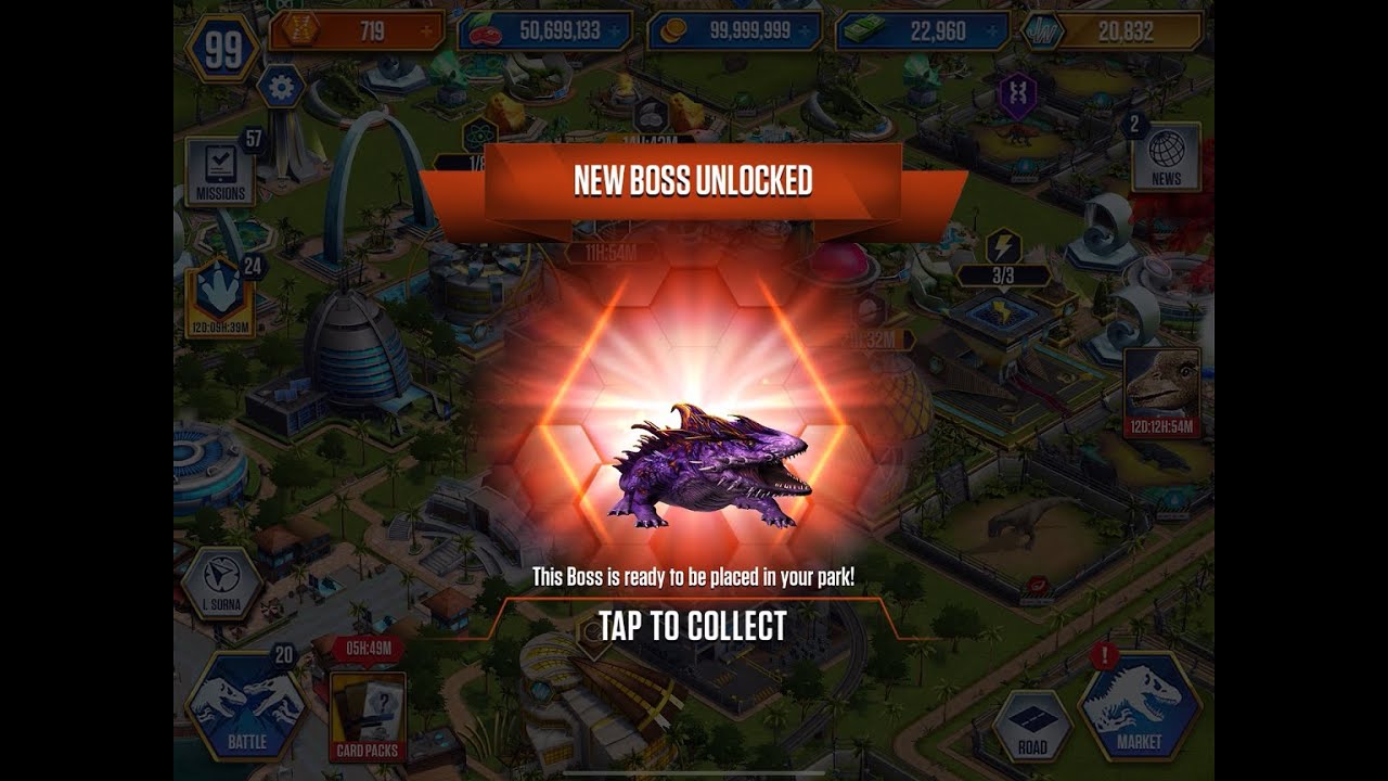 Jurassic World the Game - Unlocking the forth BOSS, SALAMANDER 16 - YouTube
