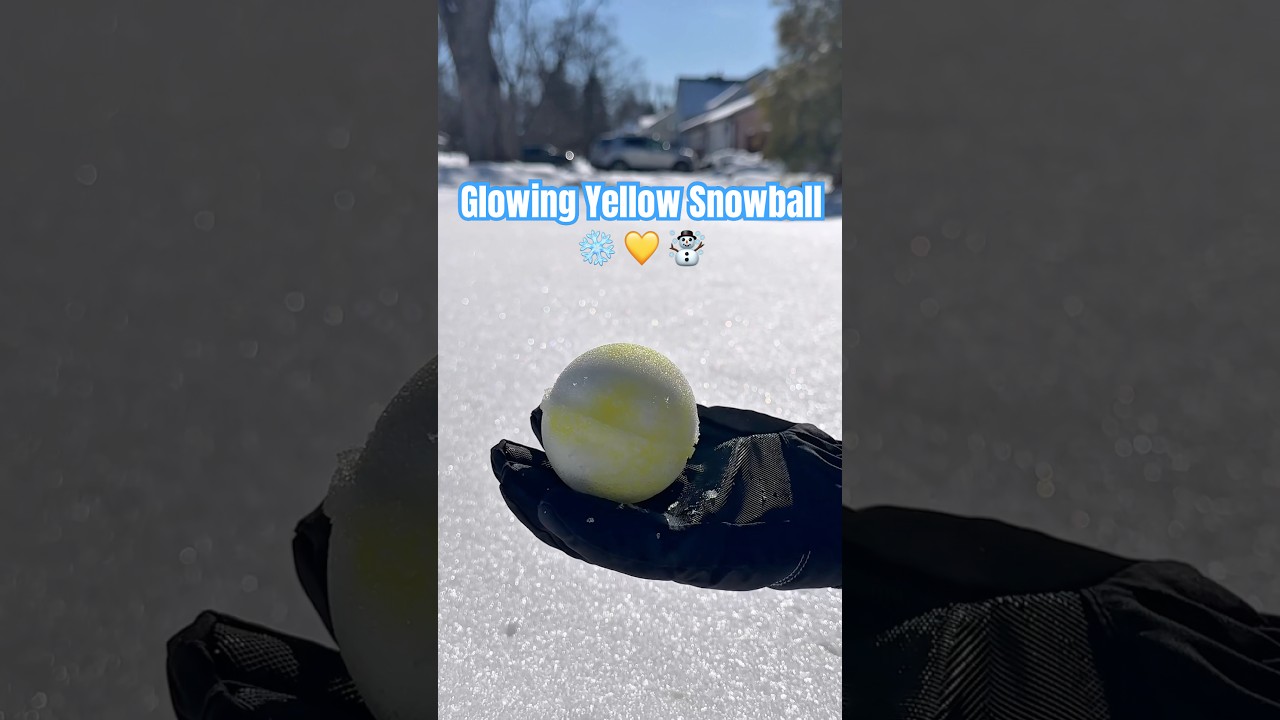 Glowing “Yellow” Snowball ️☃️💛#snow #winter #asmr #shorts - YouTube