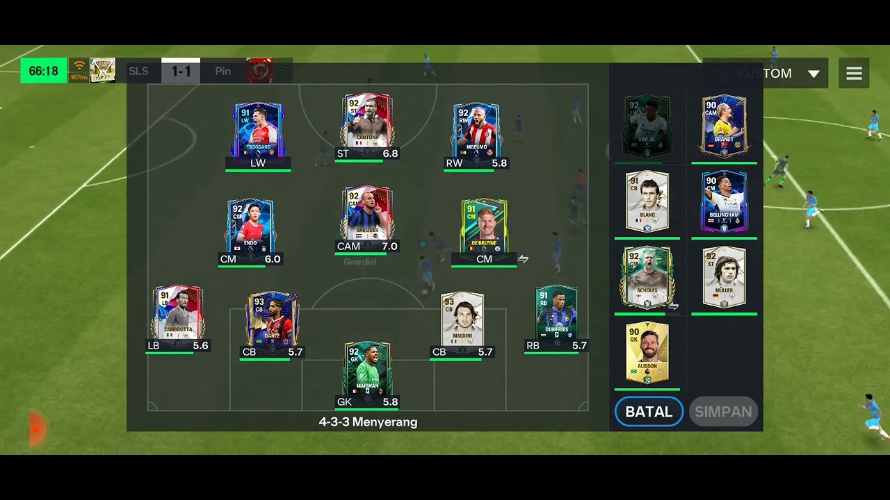 fc mobile mode manager : SLS club vs pinjol - YouTube