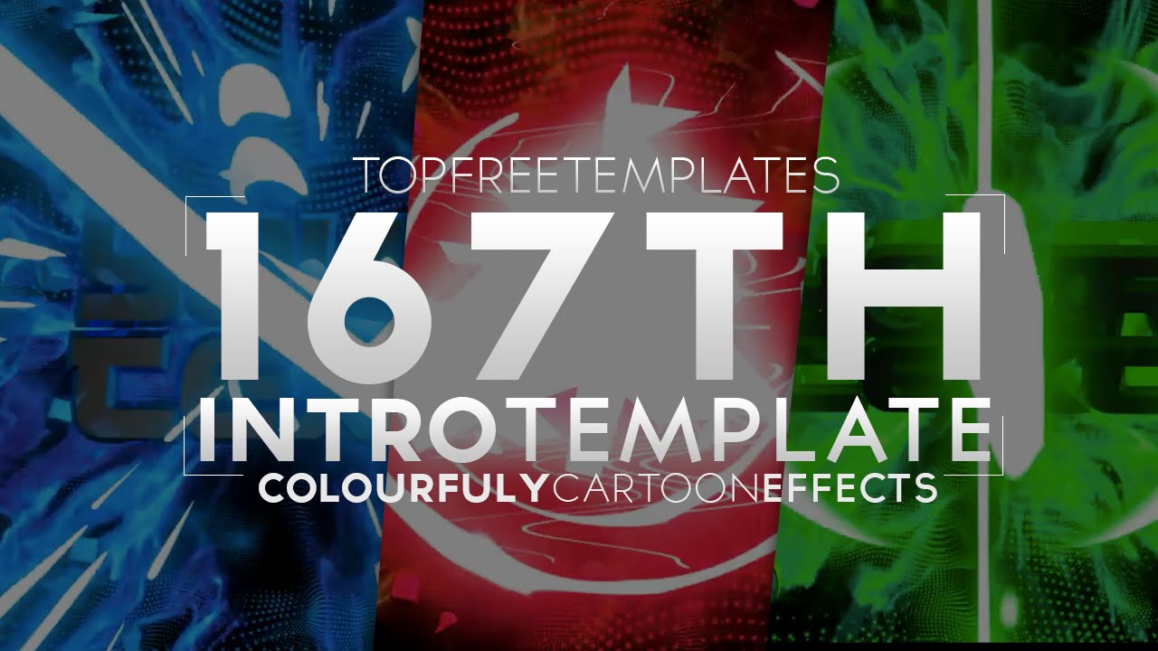 FREE Intro Template: Colourful Cartoon Effects #167 +Tutorial - YouTube