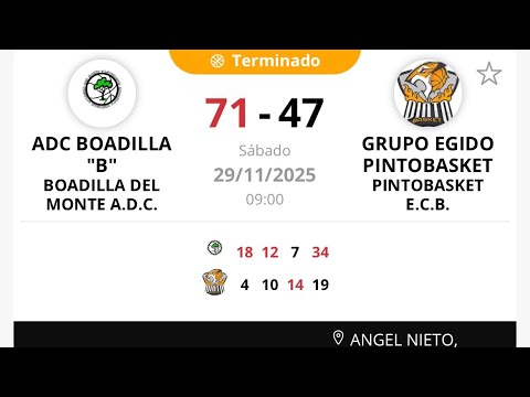 ADC Boadilla B (71) vs Pintobasket (47) - YouTube