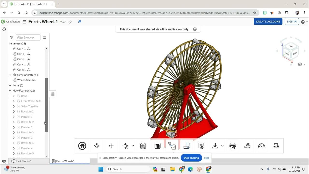 Onshape Ferris Wheel with Instructions to Download and Animate - YouTube