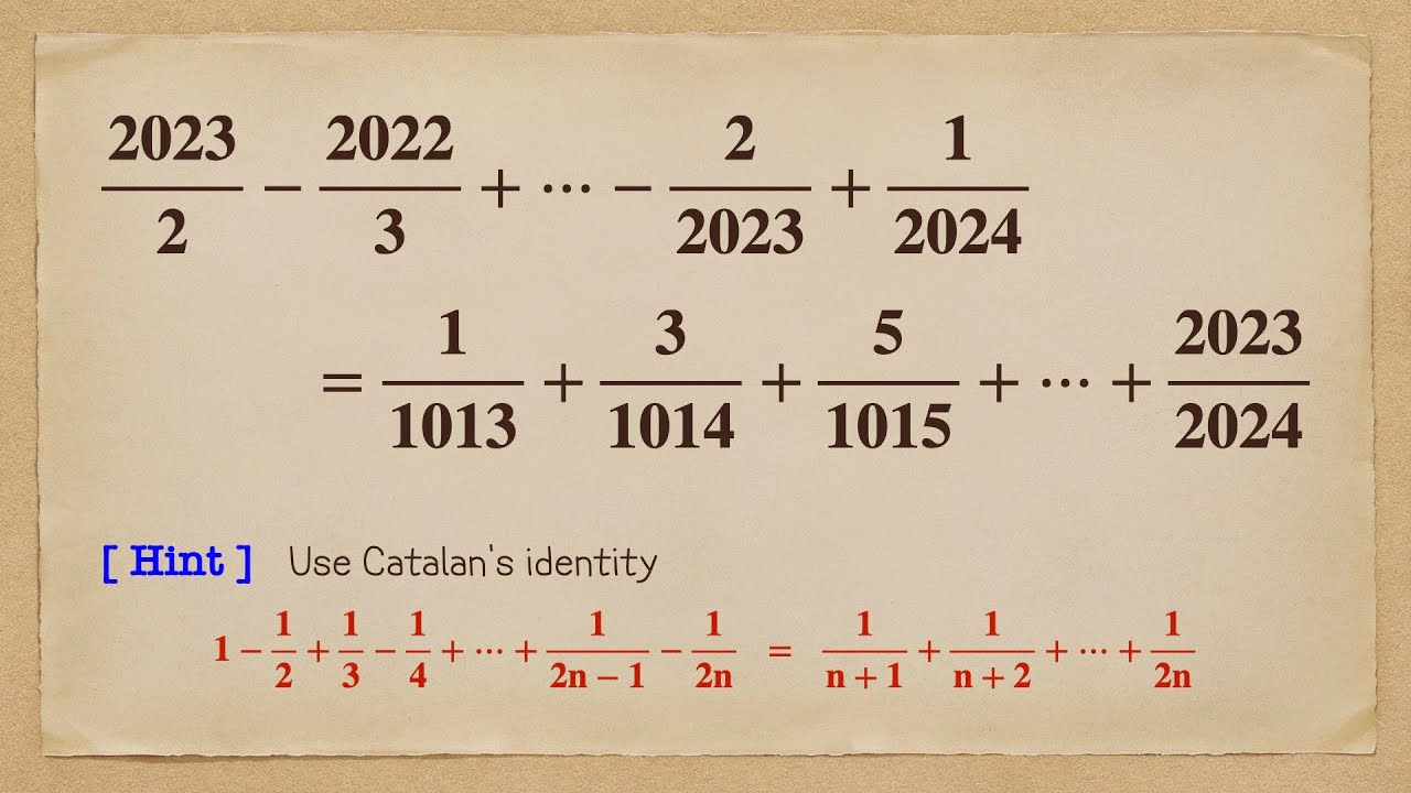 [ 21회 IMO ] 1 번 문제 - Catalan identity - YouTube