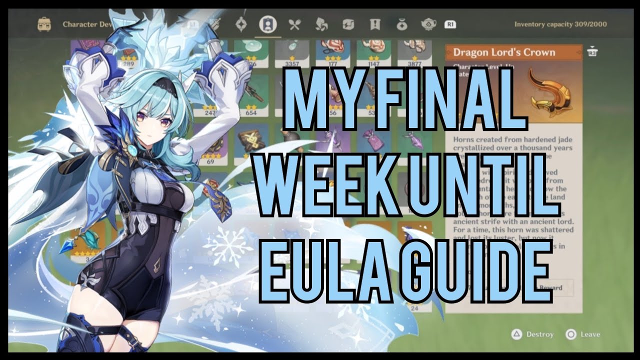My Final Week Until Eula Guide/Plan - YouTube