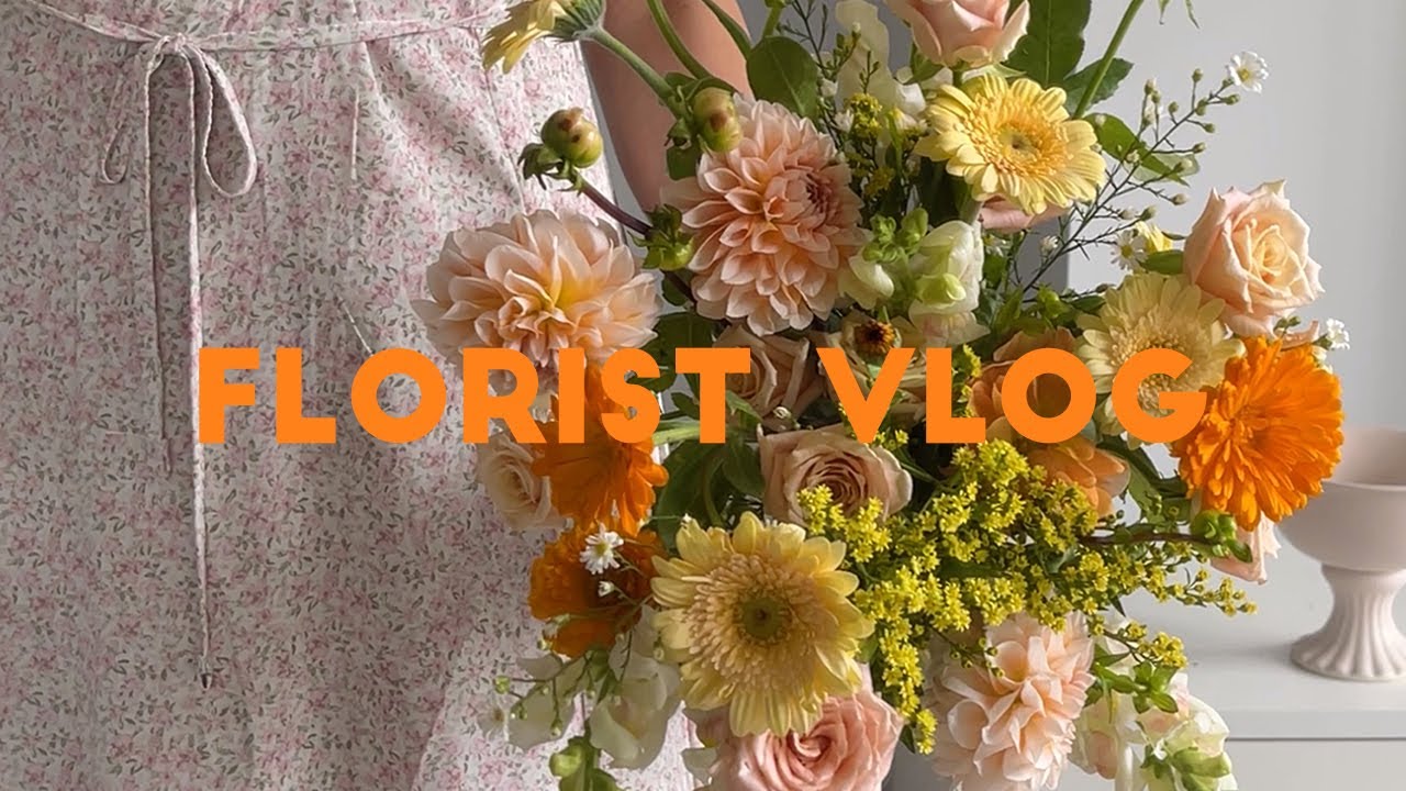 Florist Vlog 플로리스트 브이로그🌼 초가을 호주 시드니의 꽃집파스텔 컬러 대형 꽃다발크림 피치색 부케 만들고 배달 Florist Vlog In