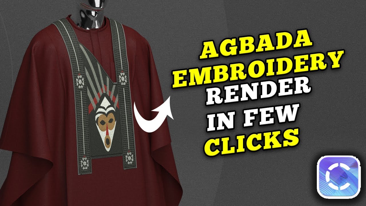Clo3d Tutorial: How to render Smooth Embroidery on AGBADA - YouTube