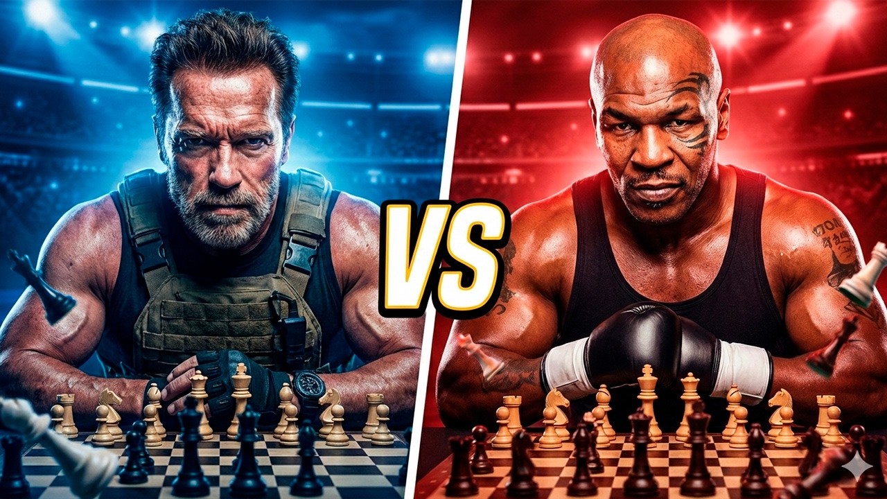 Mike Tyson vs Arnold Schwarzenegger Chess Battle — Can the Terminator ...