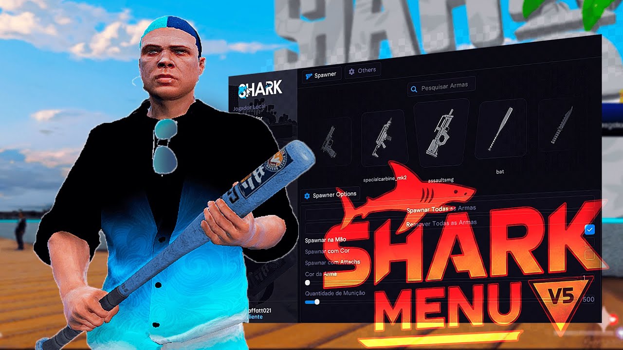 NOVA ATUALIZAÇÃO DO SHARK MENU V5 - PUXANDO ARMA ! - YouTube