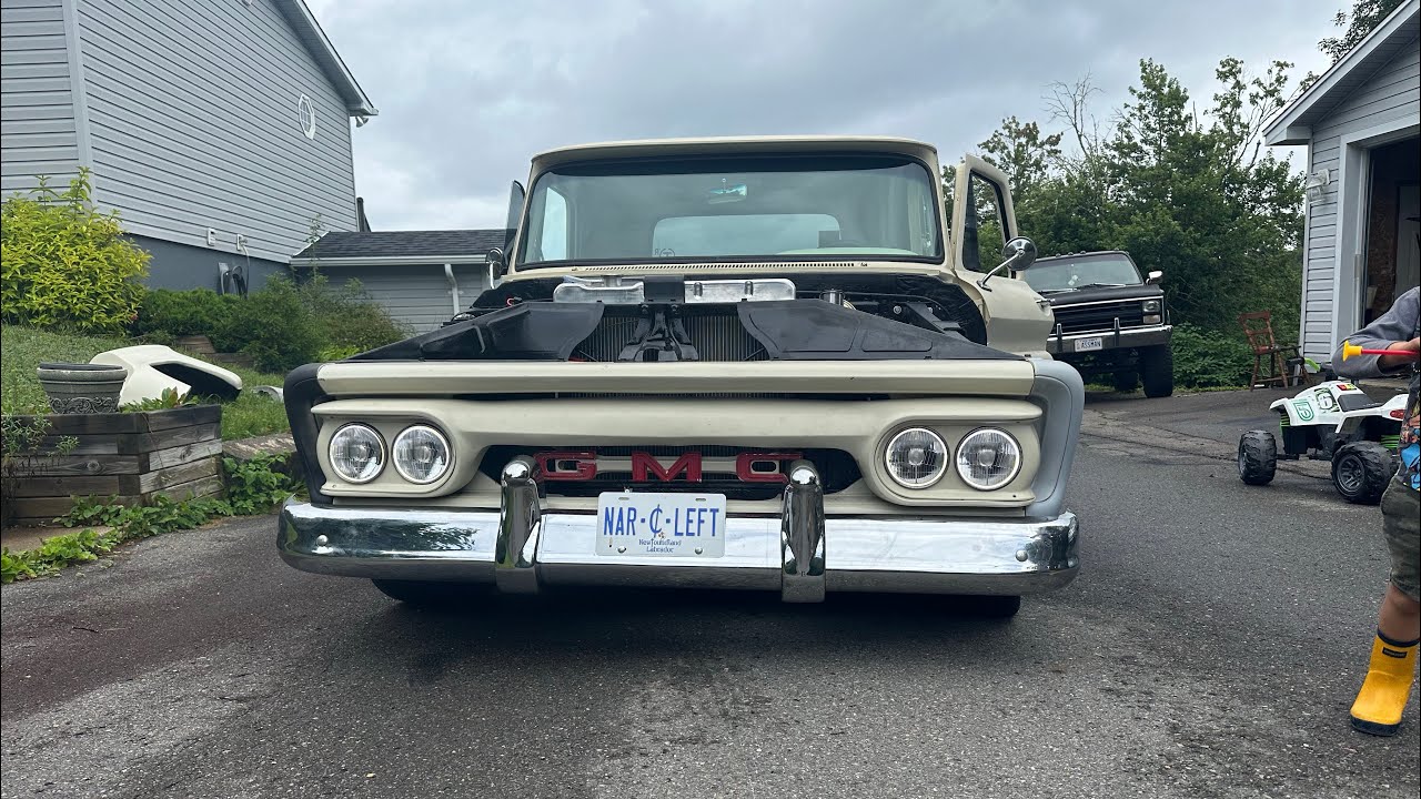 LED headlight upgrade on 1966 C10 - YouTube