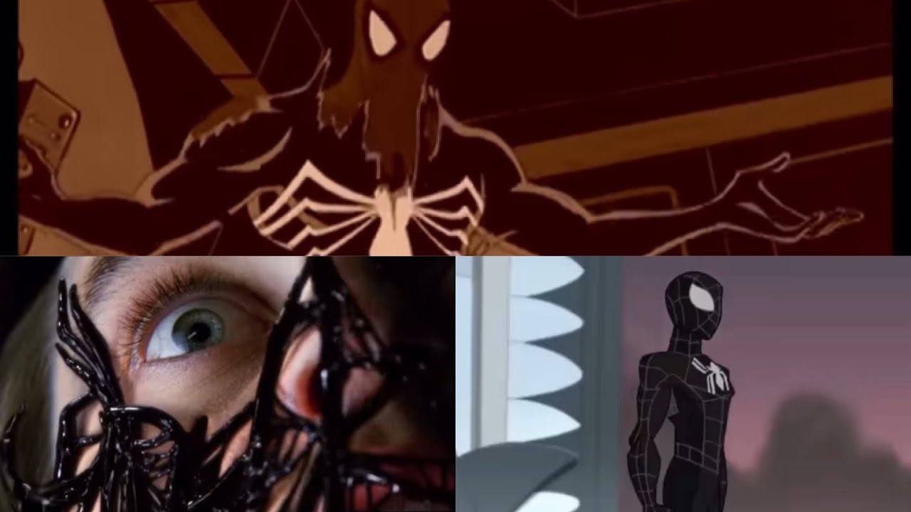 all black suit spider man transformations in film Все Трансформации Чёрного Костюма Человека ...