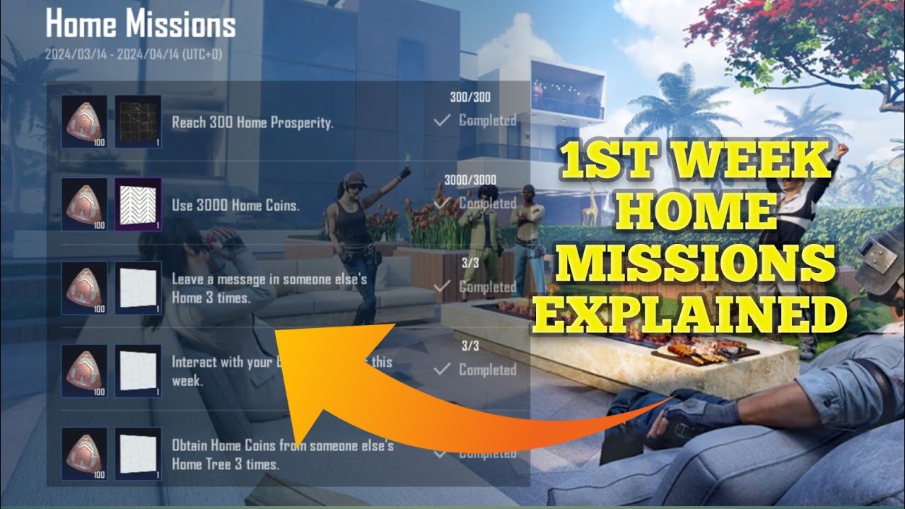 weekly My home missions Pubg mobile explained My home missions | my ...